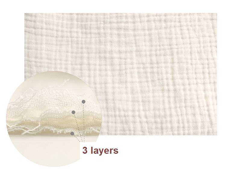 Wrinkled Organic Cotton Gauze, Crinkle Gauze, Triple Layers - 4 Colors ...