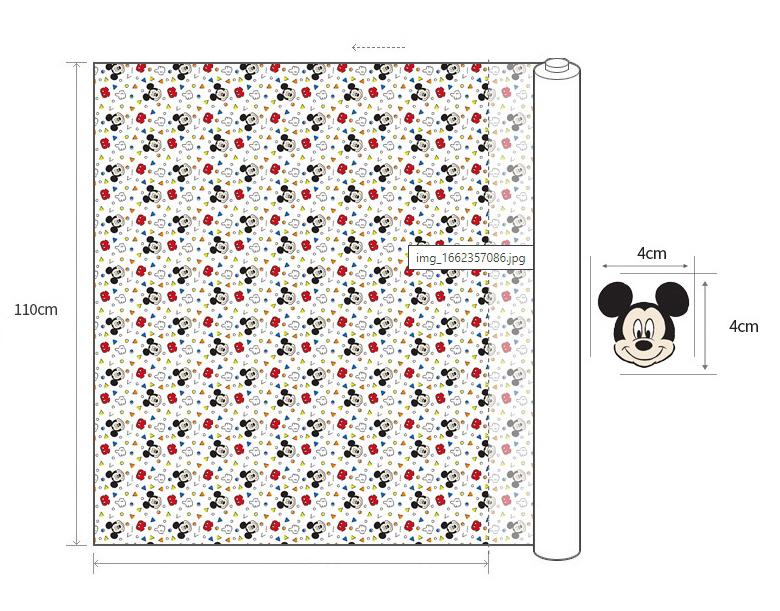 Disney Mickey Mouse Cotton Fabric, Official License, Digital Printing ...
