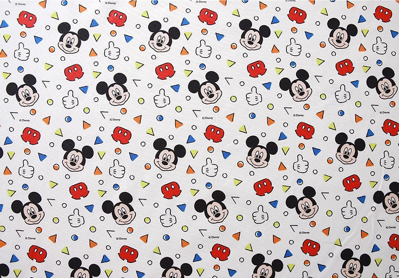 Disney Mickey Mouse Cotton Fabric, Official License, Digital Printing ...