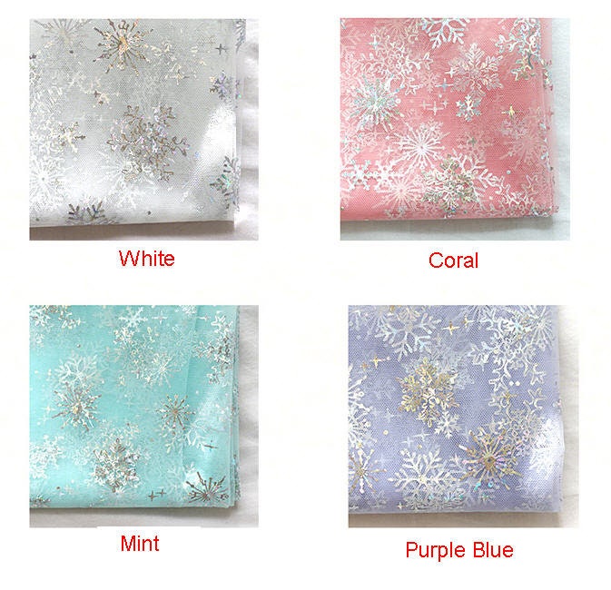 Fat Quarters Snowflakes Mesh Fabric, Frozen Queen Elsa Fabric– Land of ...