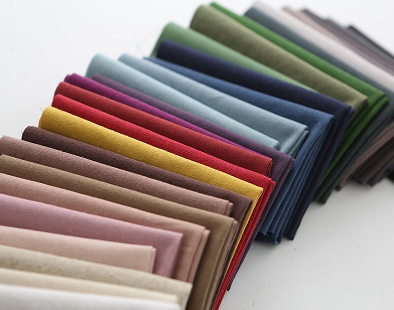 Bio-washing Cotton Linen Fabric, Solid Colors, 55 inches wide– Land of ...