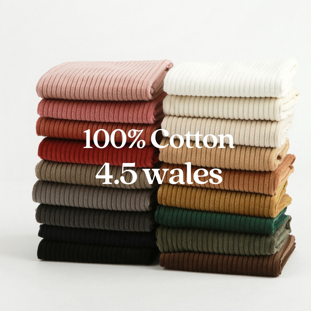 4.5 Wale Cotton Corduroy, Wide Wale Corduroy– Land of Oh Fabrics