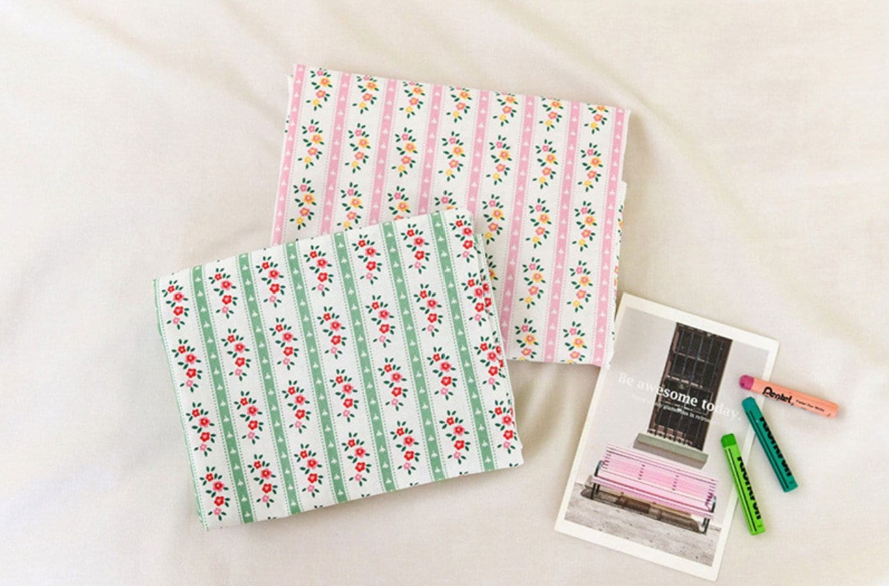 Roti Flower Cotton Fabric in Pink, Quality Korean Fabric– Land of Oh ...
