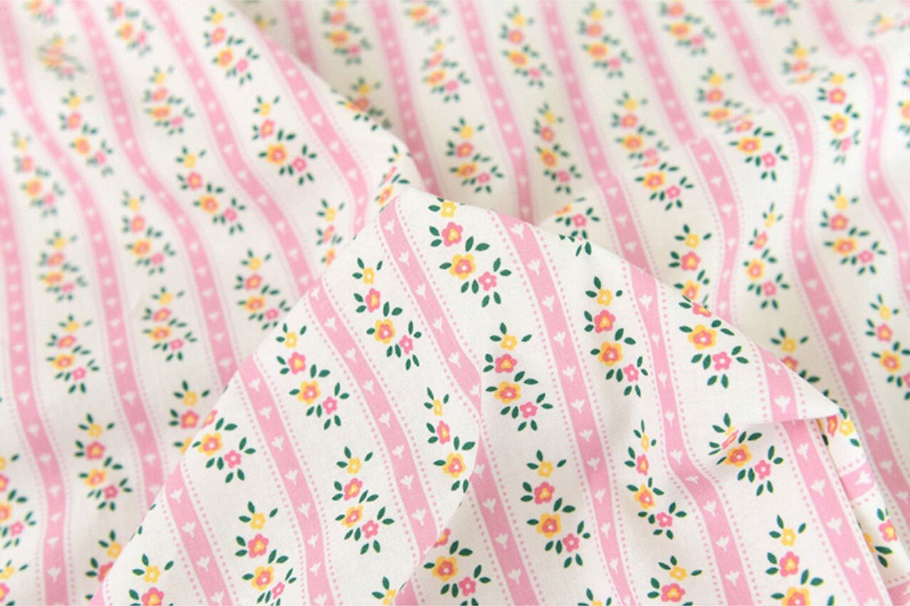 Roti Flower Cotton Fabric in Pink, Quality Korean Fabric– Land of Oh ...