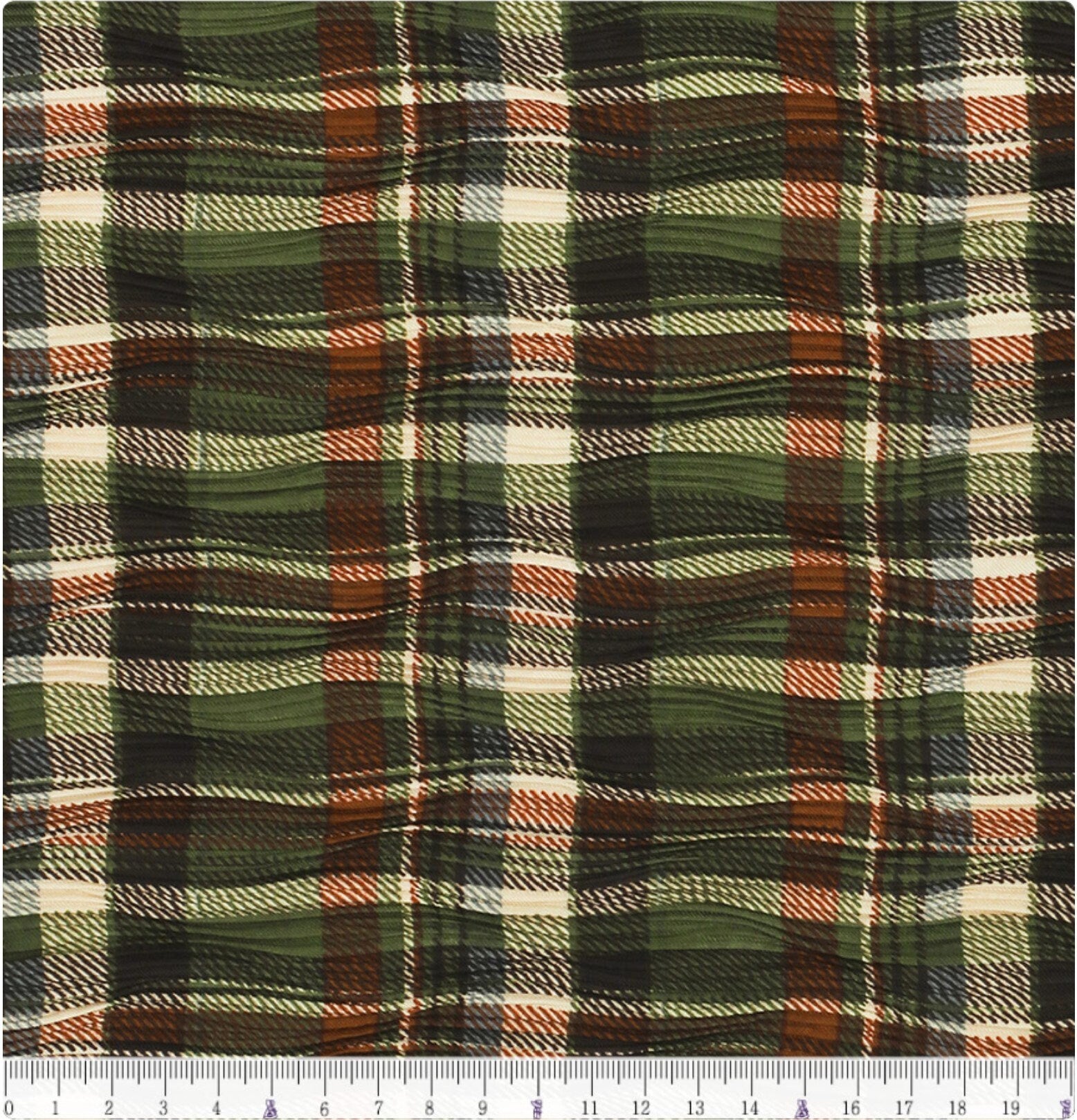 Plaid Checkered Poly Wide Width Fabric with Ribbed Wave Pleats– Land of ...