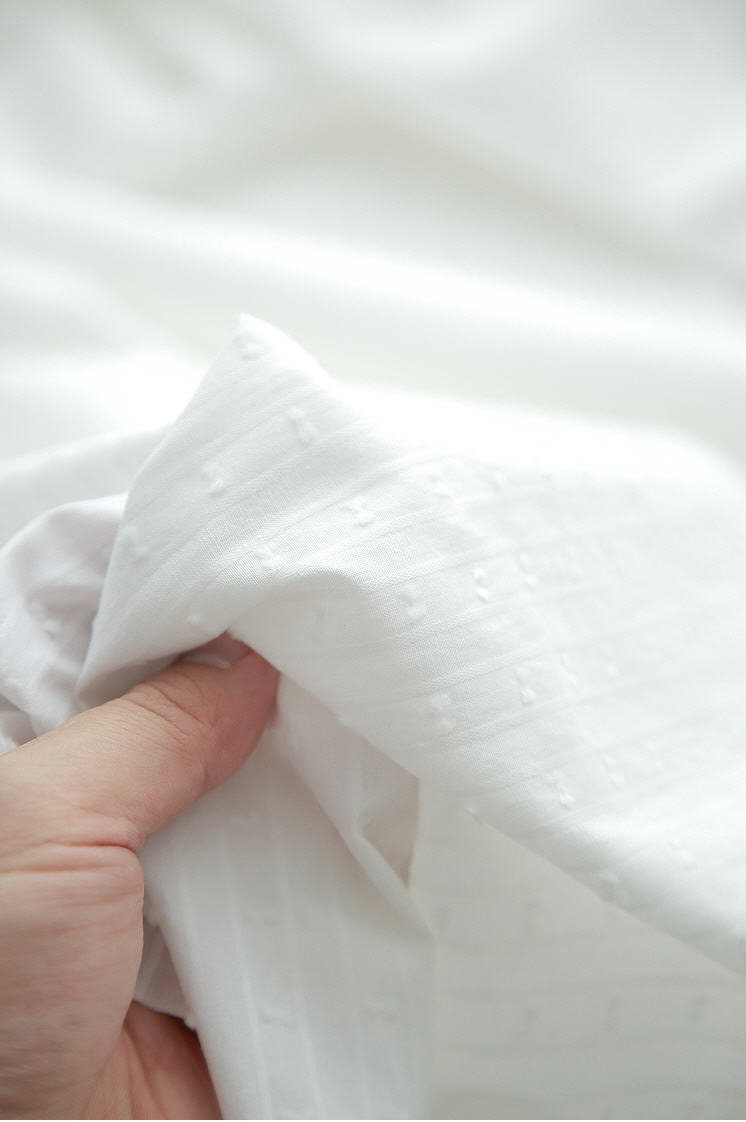 Popcorn Dobby Cotton Fabirc, White Popcorn Fabric, Stripe Fabric– Land ...